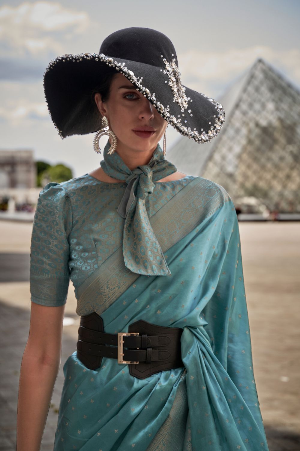 Beetle Green Pure Satin Nylon Handloom Weaving Silk Saree – Kumari Sarees