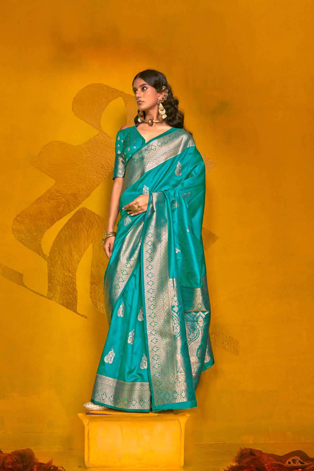 Blue Two Tone Handloom Weaving Silk Saree – Kumari Sarees